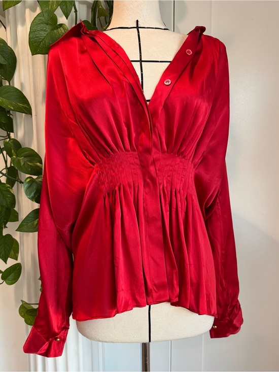 Gianfranco Ferre | Tops | Gianfranco Ferr 98s Pure Silk Red Blouse ...